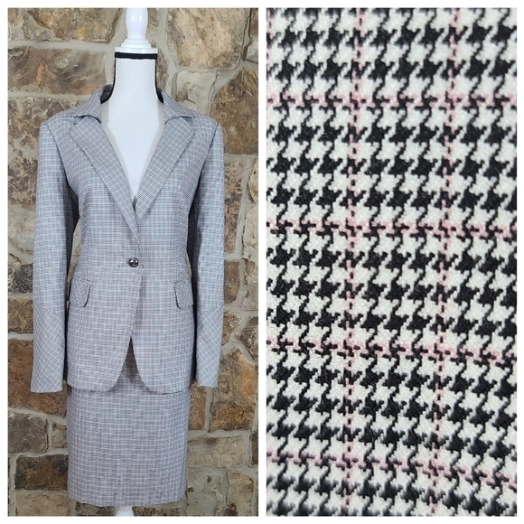 Etcetera | Skirts | Etcetera 2 Houndstooth Plaid Skirt Suit Set | Poshmark